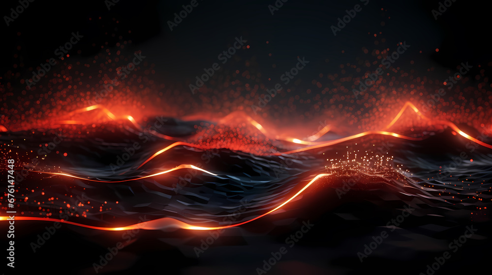 Abstract digital wave particle poster web page PPT background Stock ...