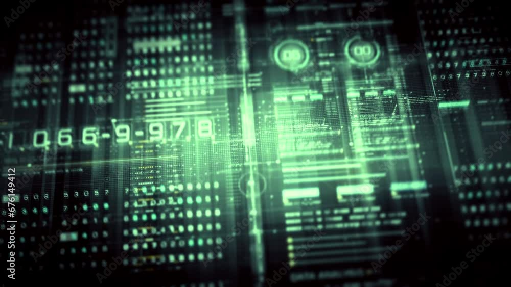 Immersive data matrix simulation UI with cutting-edge digital ...