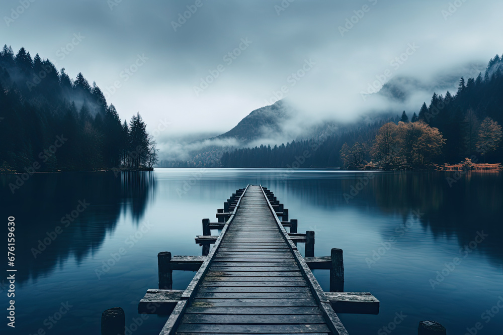 Beautiful landscape view of lake and mountains for wallpaper ...