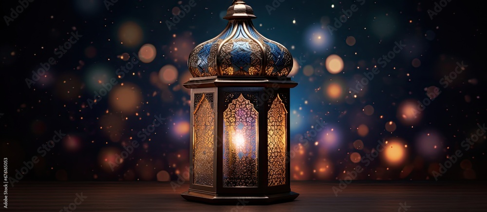 The vintage Turkish lantern with intricate Arabesque patterns ...
