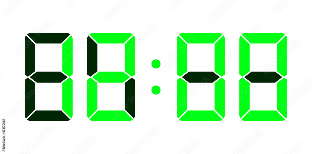 Digital Clock Clipart Illustration, Time Design Icon, Electronic Watch ...