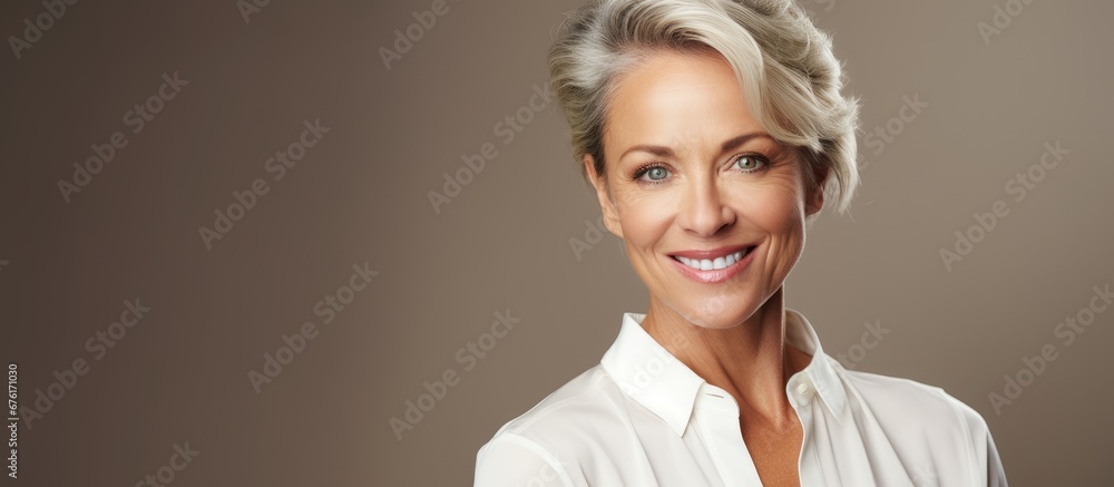 The successful businesswoman a confident and isolated white woman is ...