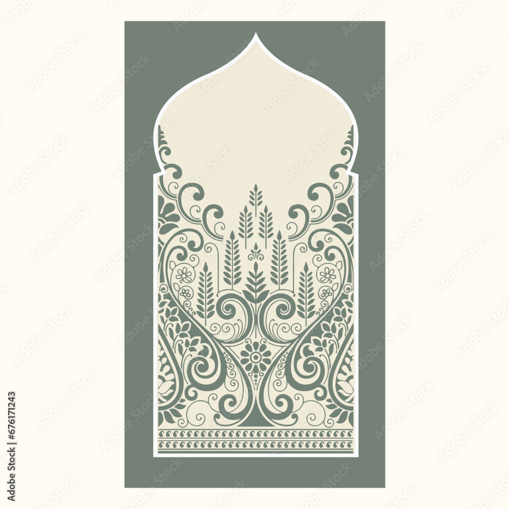 vector prayer rug with beautiful color. islamic textile arabic prayer ...