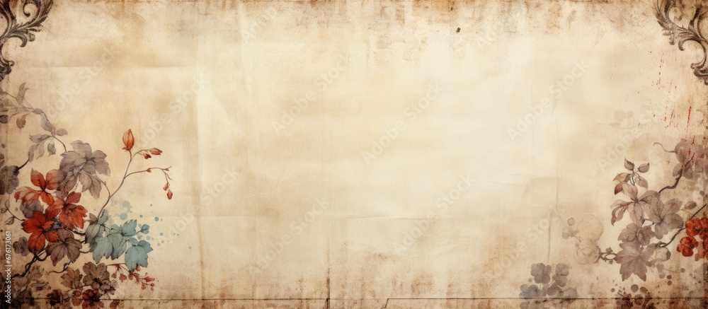 The vintage design of the retro wallpaper with a grunge border ...