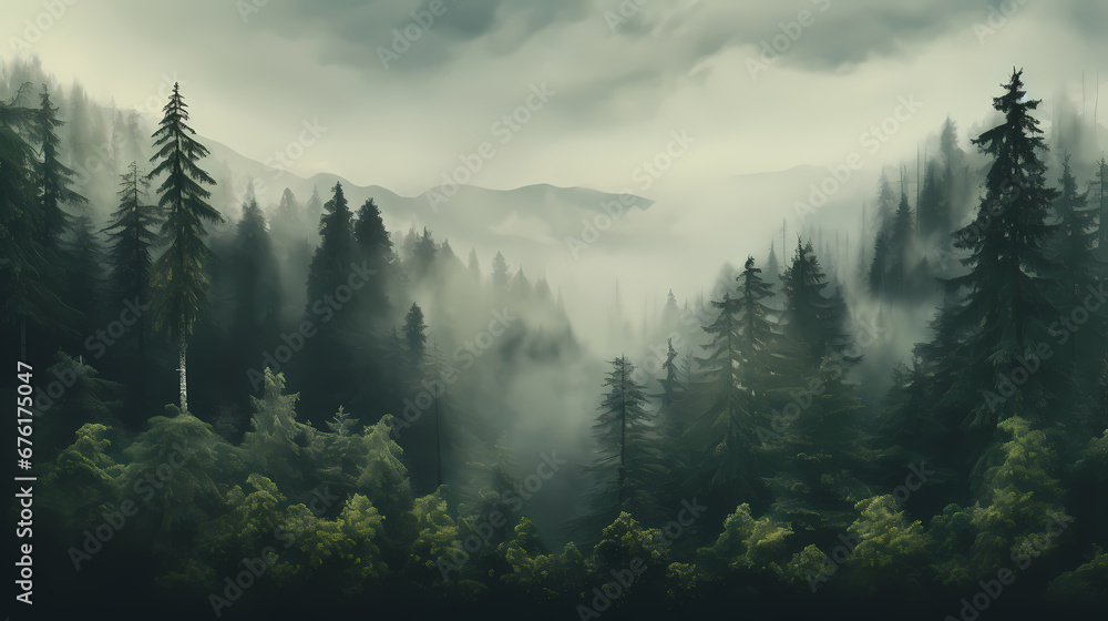 Forest poster web page PPT background Stock Illustration | Adobe Stock