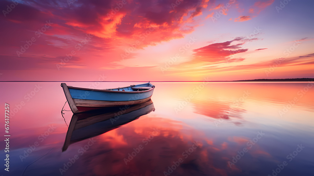 Boat, sea, beach poster web page PPT background Stock Illustration ...