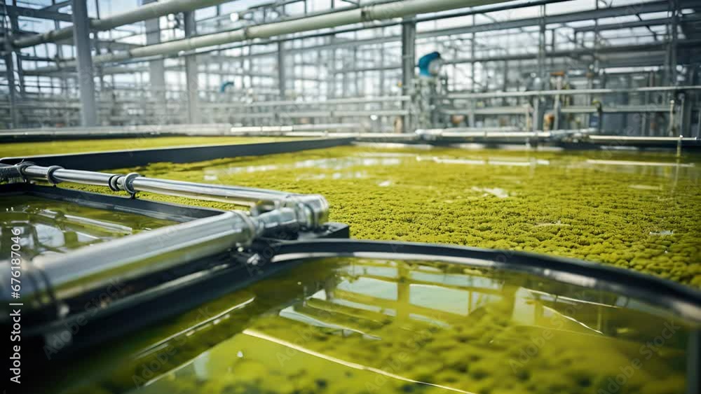 Video „An enormous tank filled with algae cultivation beds ...
