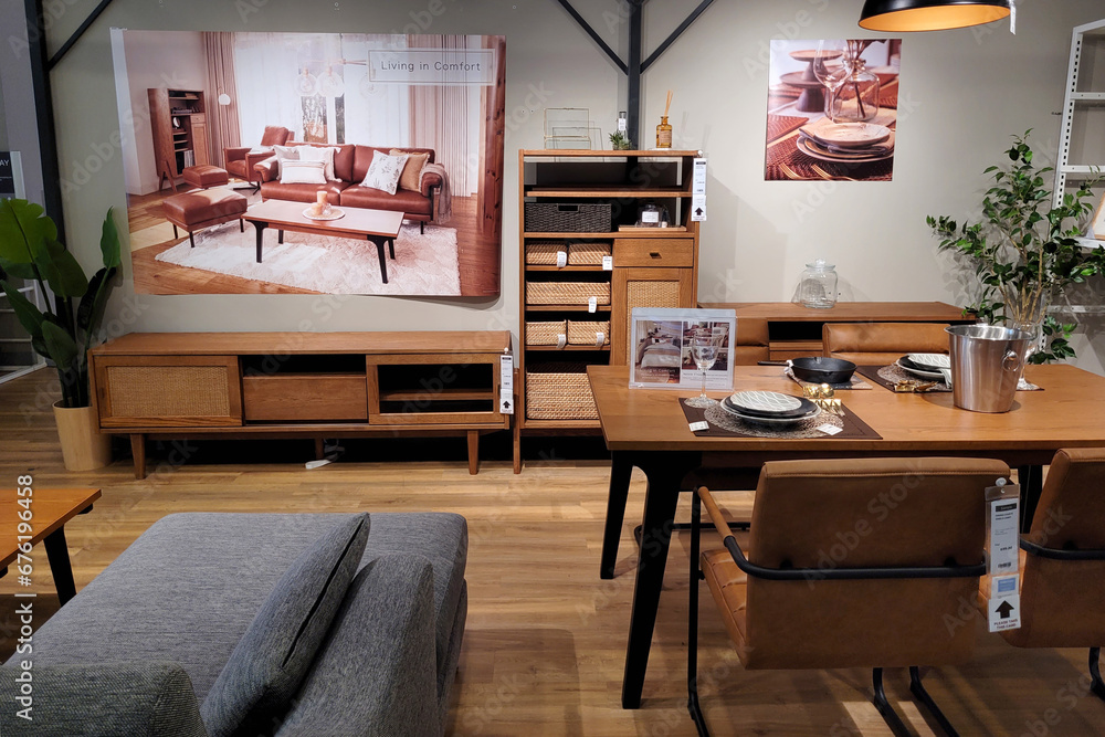 Penang, Malaysia - 28 Sep 2023: Modern interior view of Nitori store ...