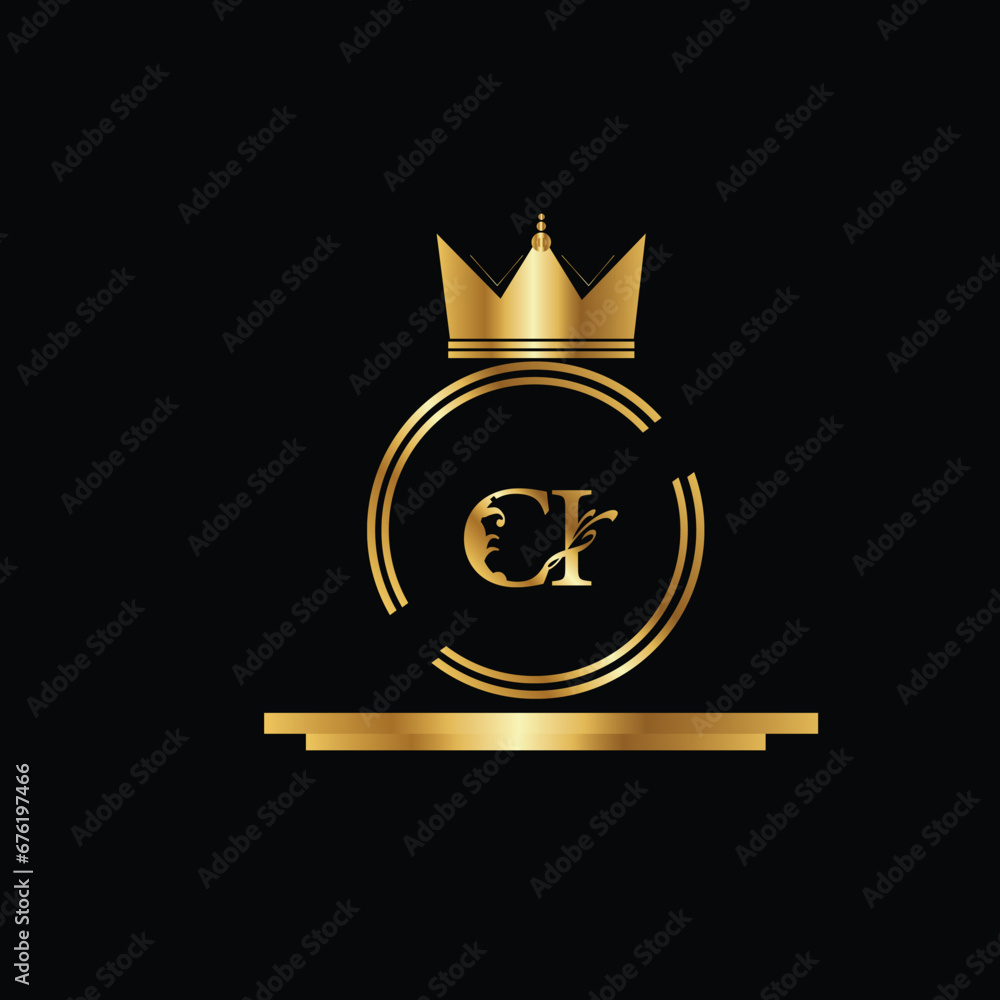 new creative golden latter logo design ci logo, ci icon, ci letter, ci ...