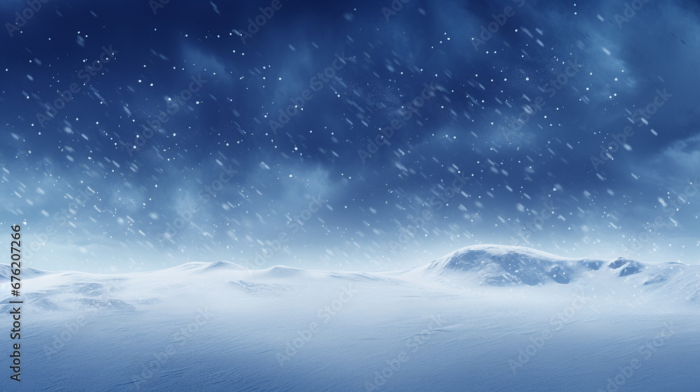 Ultrawide background image of light snowfall strom on moutain Stock ...
