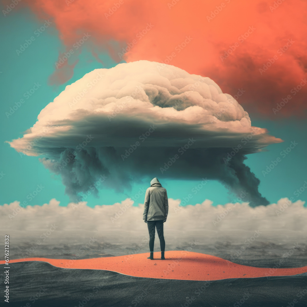 Stormy Skies Weirdcore Dada Surreal Lofi Album Cover Art - Minimal ...