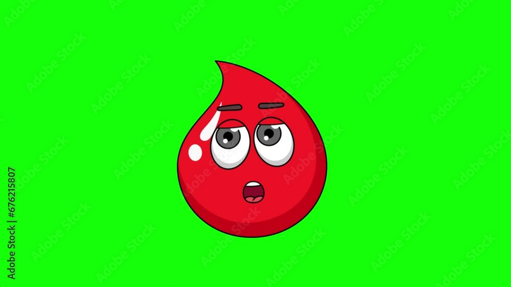 blood cartoon facing with rolling eye, emoji emoticon animation vídeo ...