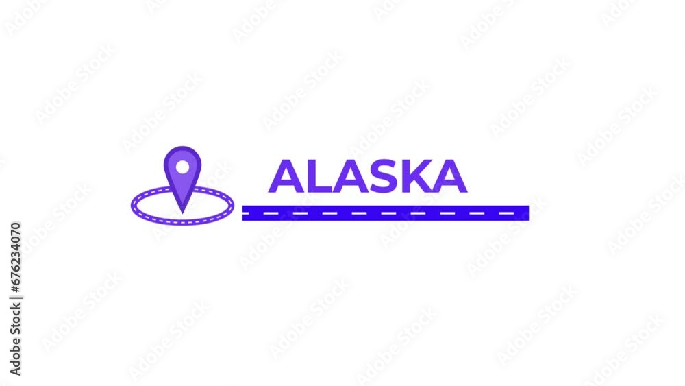 Alaska location name maps icon animation. Alpha matte with transparent ...