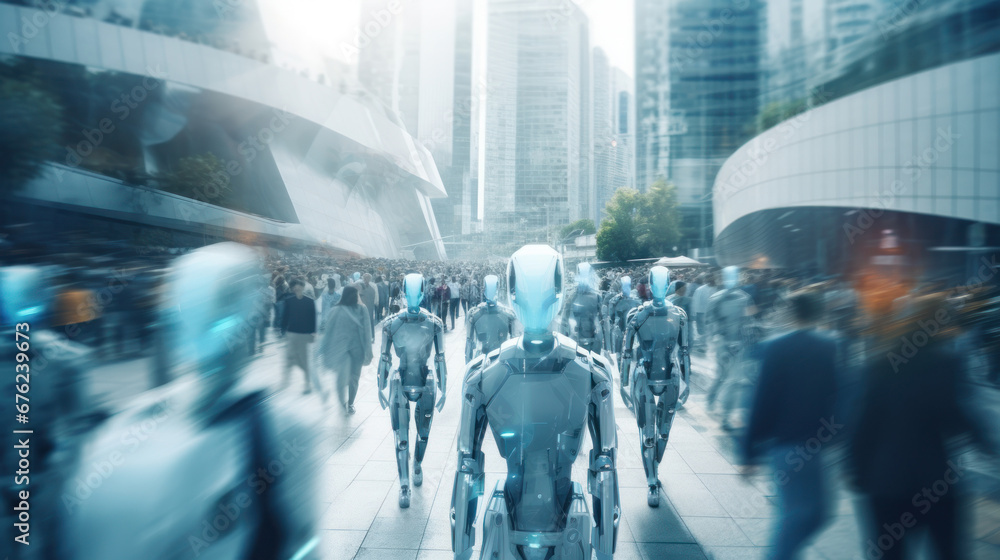 Robot Android Ai, artificial intelligence, abstract motion blur image ...