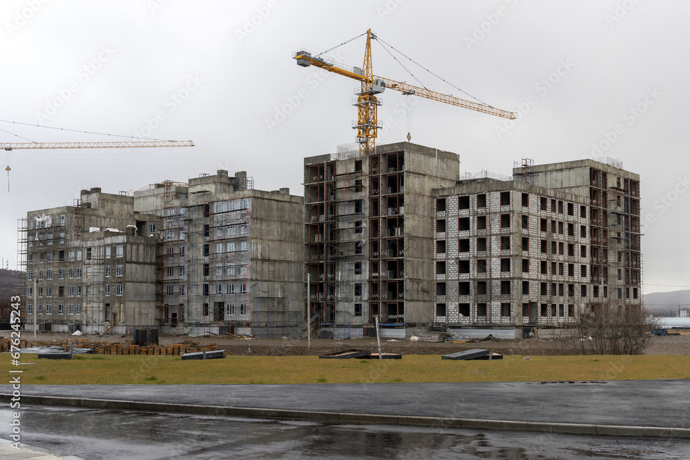 Construction of new multi-storey buildings. Construction of a ...