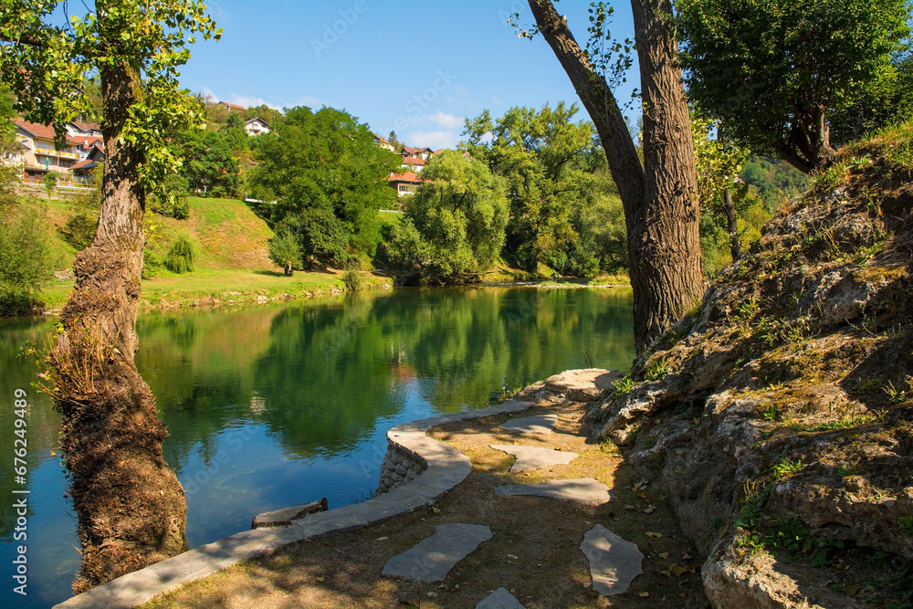 The Vrbas River as it flows through Srpske Toplice south east of Banja ... The Vrbas River as it flows through Srpske Toplice south east of Banja ...