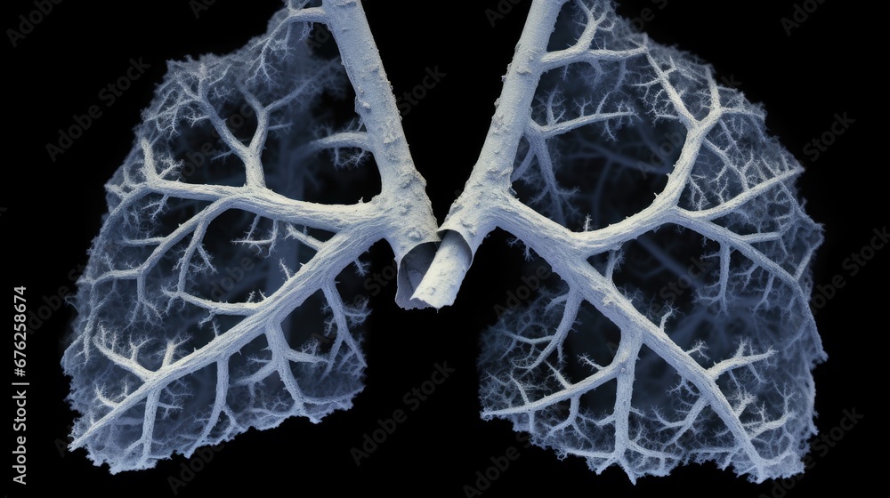 Pulmonary Emphysema, Lung (Magnification x25) Large spaces in the lung ...
