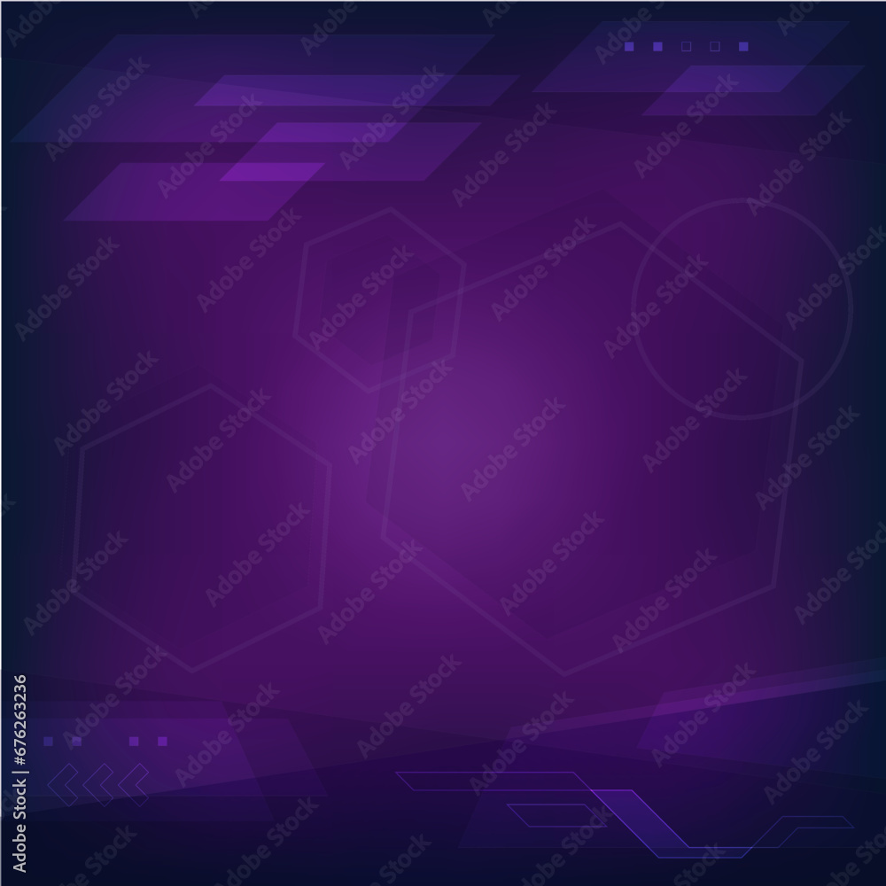 Digital technology purple background, social media post template cyber ...