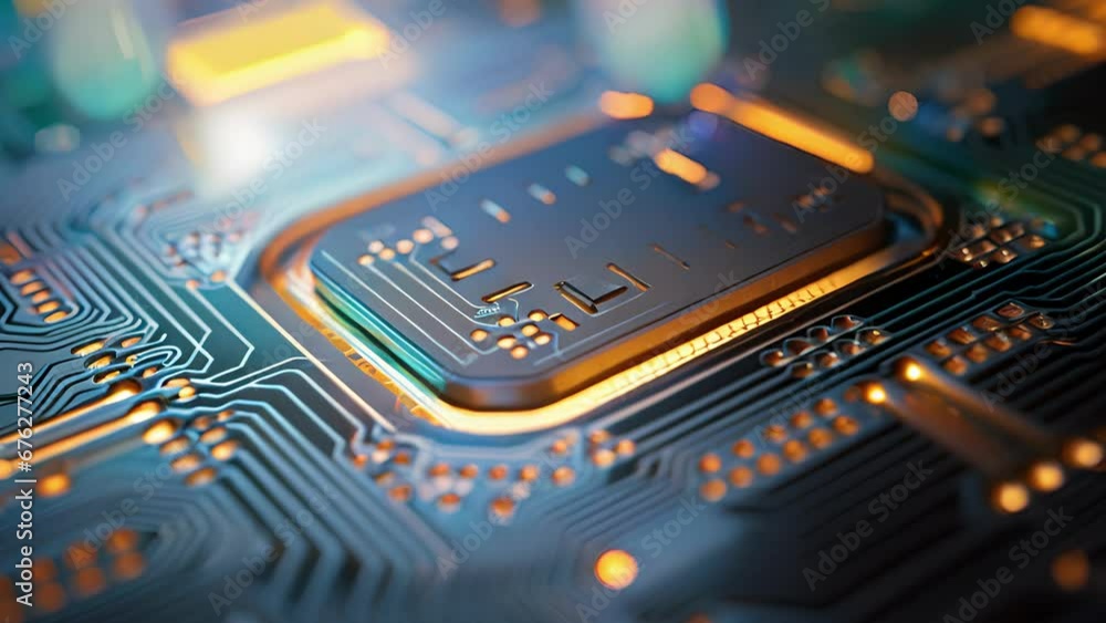 A microscene showcasing the microscopic circuitry present on a ...