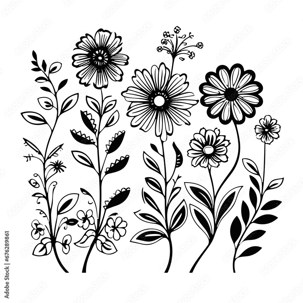 line drawing, line art png, line art prints, spring clipart, line art ...