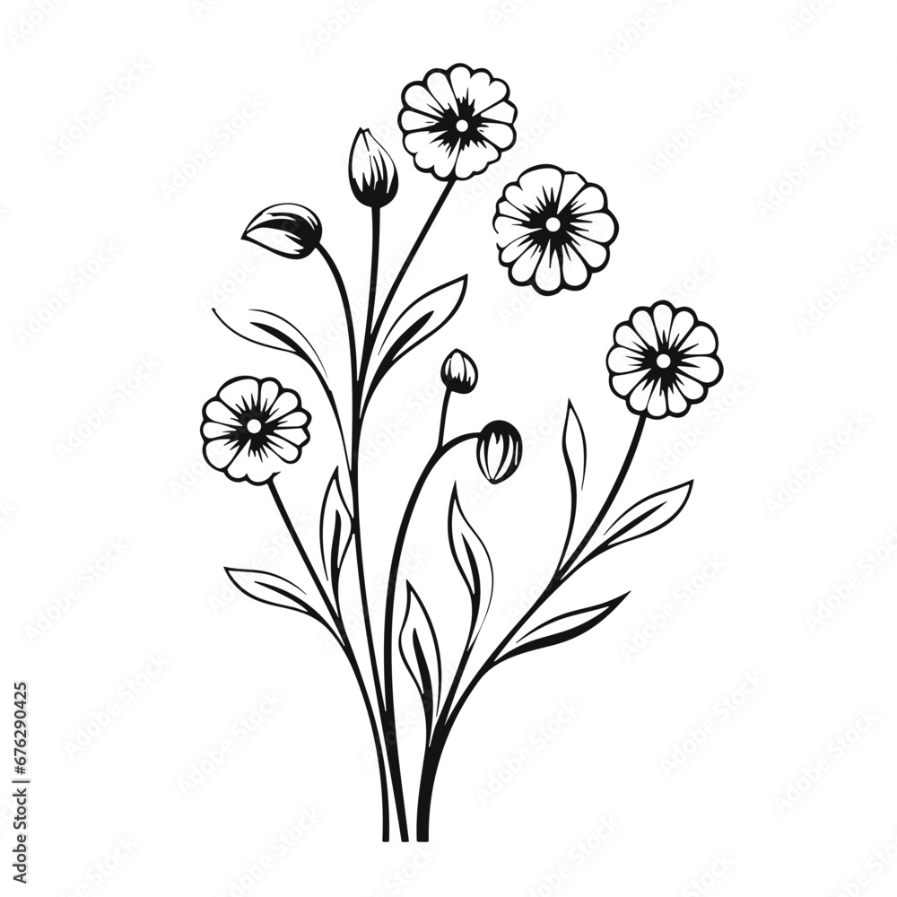 line drawing, line art png, line art prints, spring clipart, line art ...