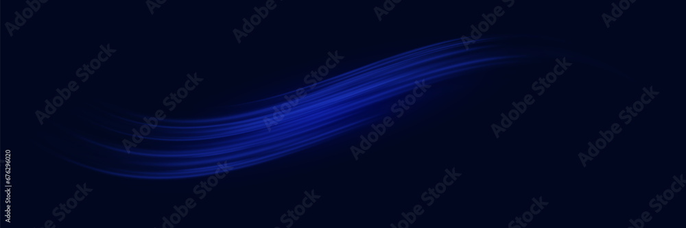 Beautiful flash of light and effect. High-speed special effect, blue ...