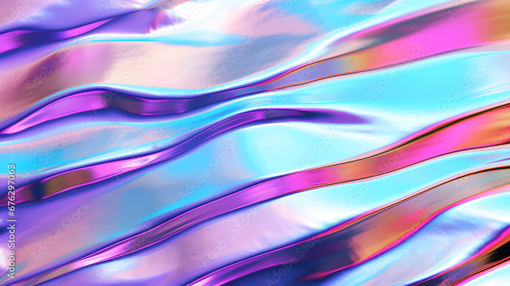 Seamless iridescent silver holographic chrome foil vaporwave background ...