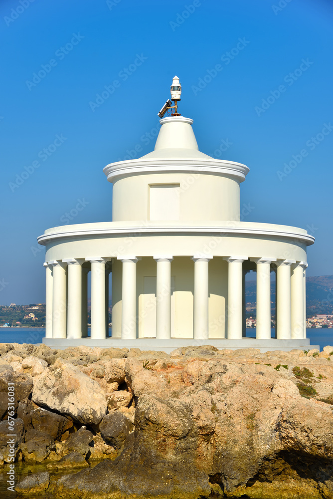 View of Saint Theodore lighthouse in Argostoli on Kefalonia, the ...