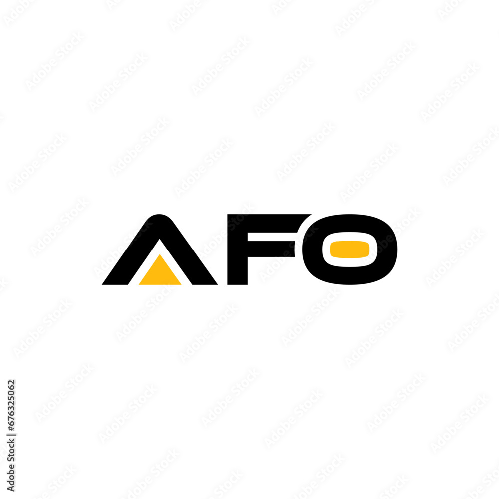 Letter AFO Logo Design on White Background Template, a f o letters ...