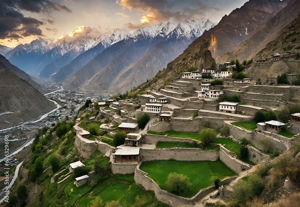 An image portraying the cultural richness of Hunza Valley, with ...