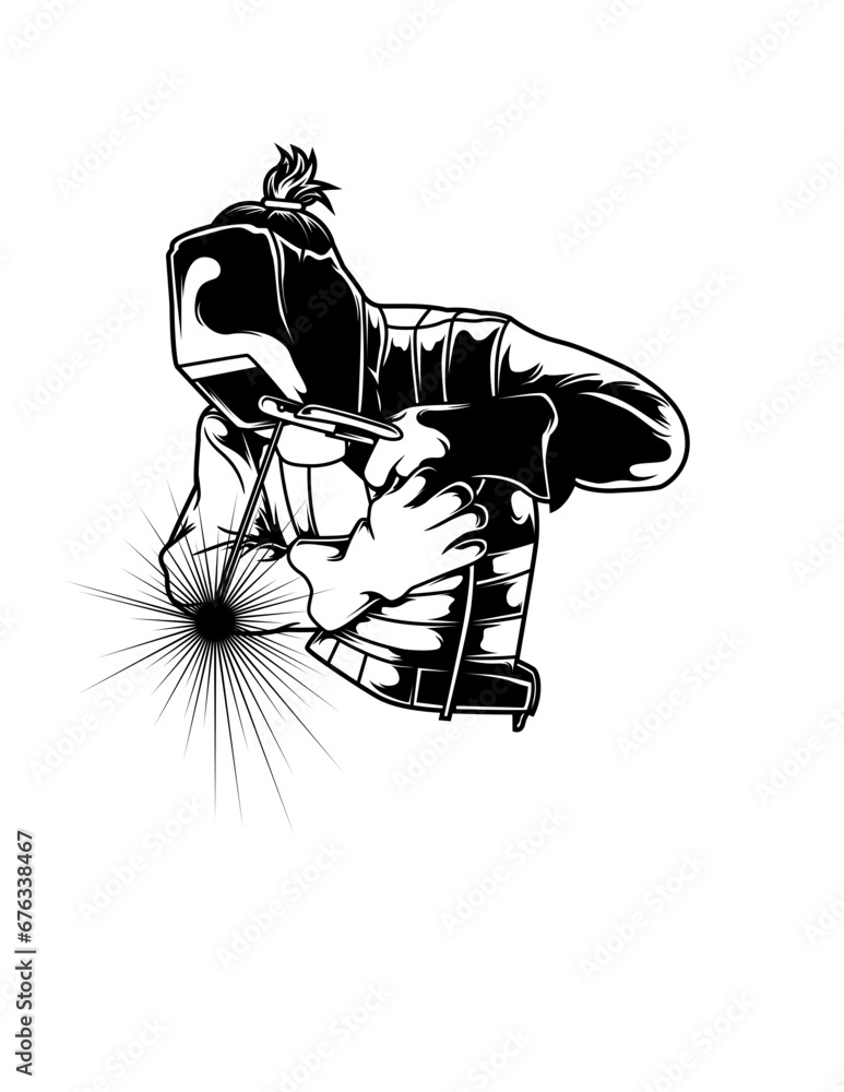 Welder Vector, Welding Works Clipart, Welder Dad Tshirt Design, Welding ...