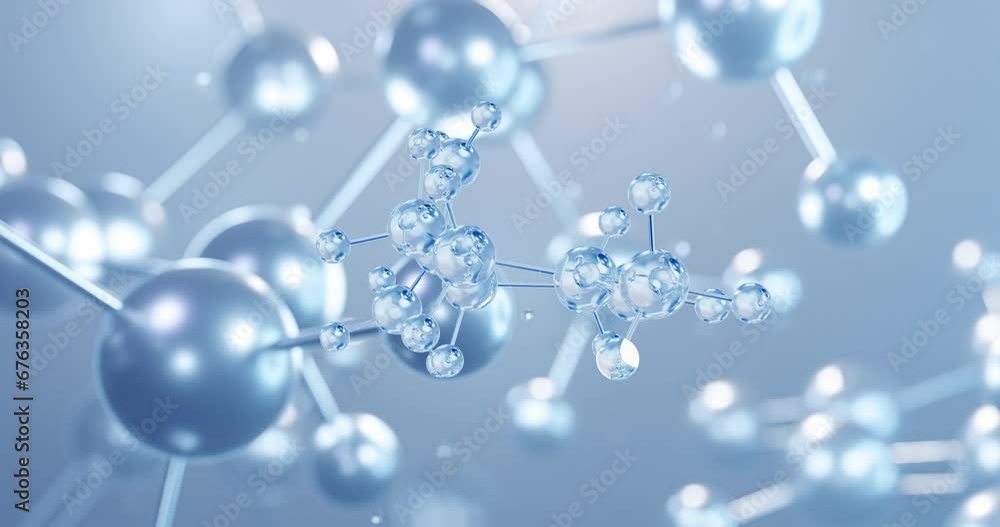 Limonene, rotating 3D model of aliphatic hydrocarbon, seamless looped ...