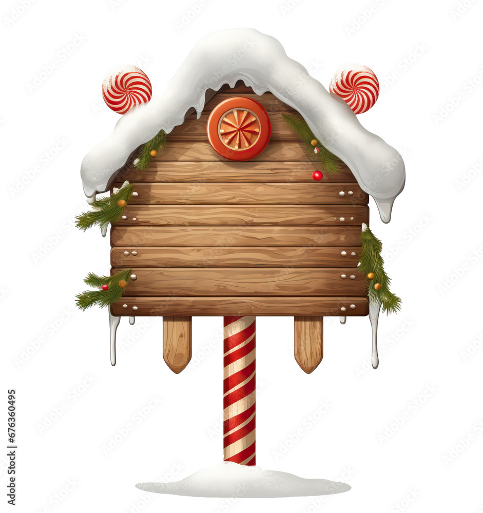 Christmas Winter Snow Blank Wooden Signs On A Transparent Background ...