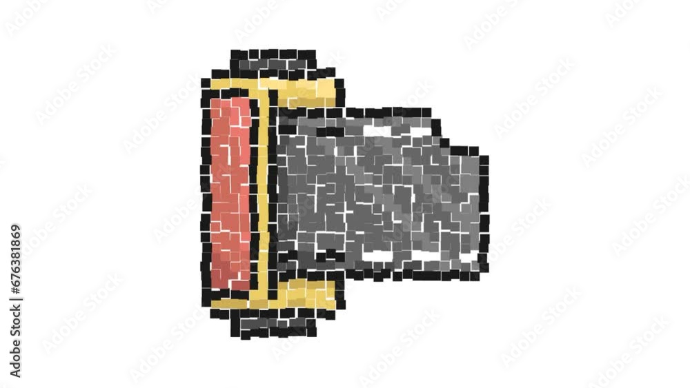 Animated Pixel icon. Cylinder with old 35 mm photo film. World ...