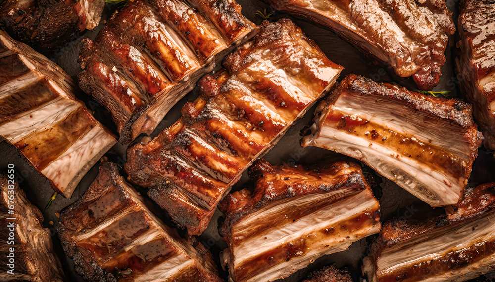 food background of heap BBQ Ribs, for BBQ Ribs sellers, for restaurant ...