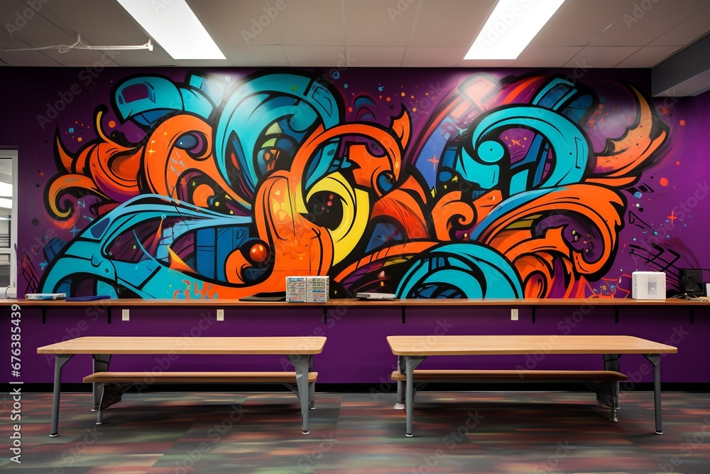 Passionate Education Graffiti: A vibrant masterpiece with intricate ...
