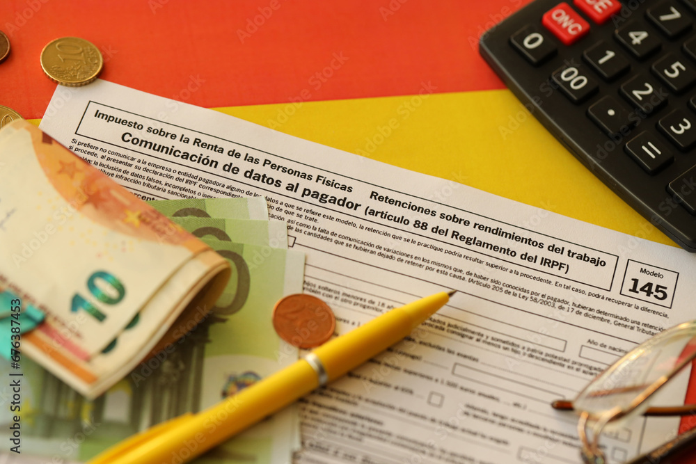 Modelo 145 spanish tax form dedicated to personal income tax IRPF for ...