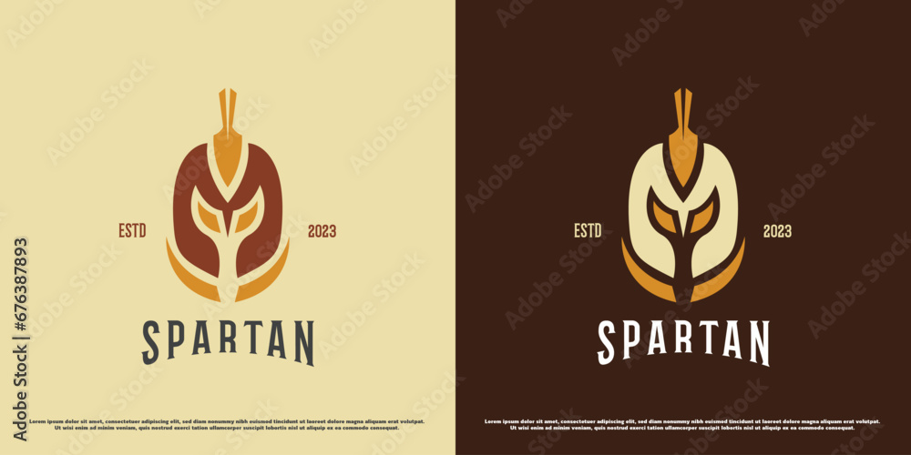 Spartan head logo design illustration. Symbol head helmet face ...