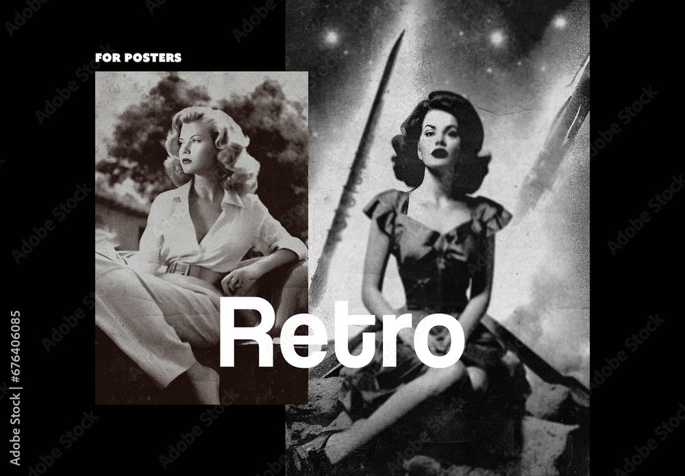 Aged Poster Photo Effect Template Mockup With Generative AI Preview ...