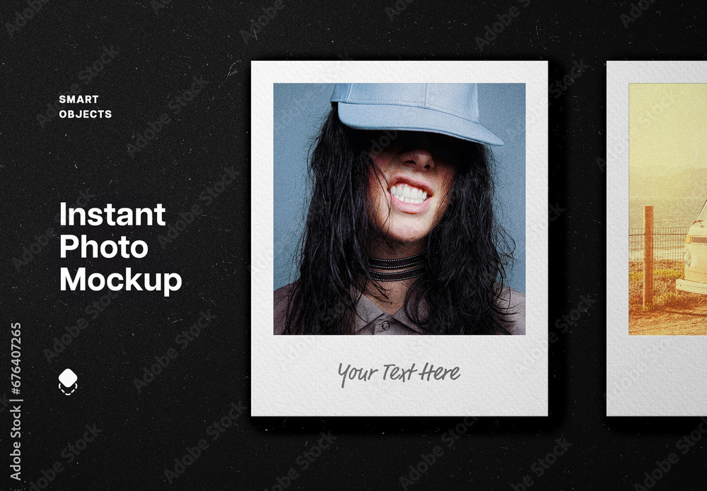 Instant Camera Polaroid Photo Frame Mockup Stock Template | Adobe Stock