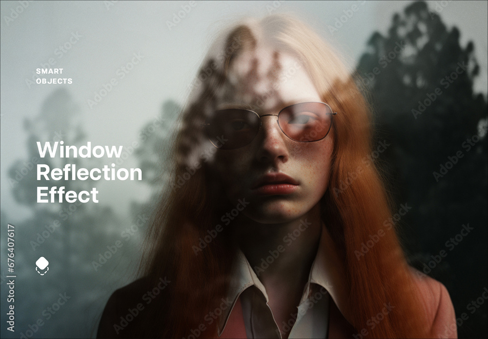 Window Reflection Photo Effect Mockup With Generative AI Preview Stock ...