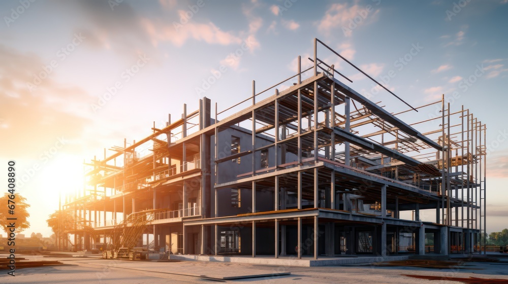 Construction background: A Construction site of large residential ...