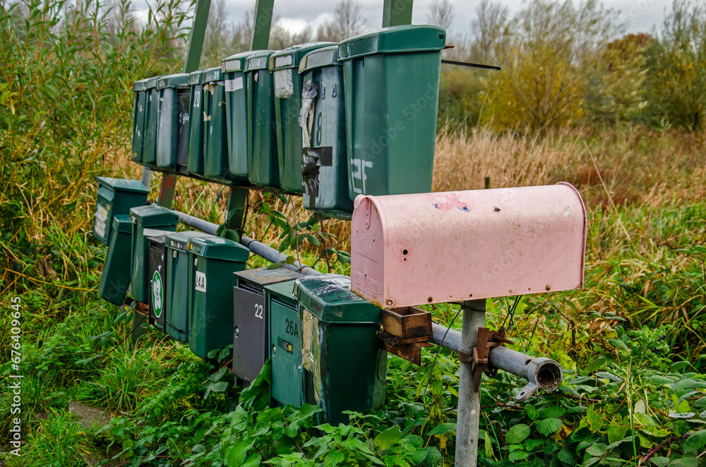 Den Bosch, The Netherlands, November 5, 2023: array of standard green ...