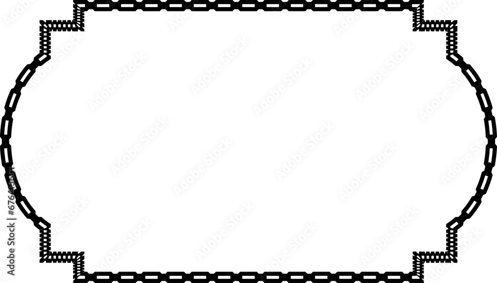 Rectangle shape Chain round frame Chain let design texture decorative ...