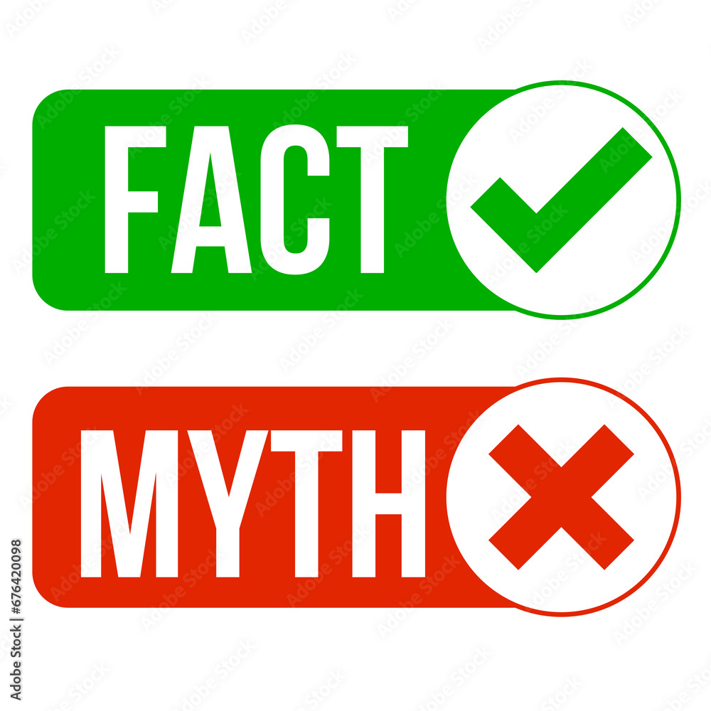 Poster Fact vs Myth Logo concept on a Transparent Background – Wall Art ...