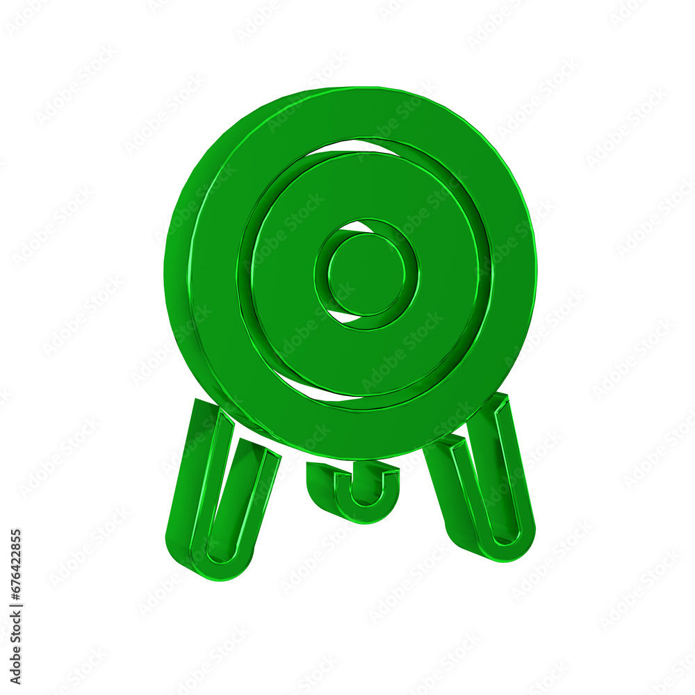 Green Target sport icon isolated on transparent background. Clean ...