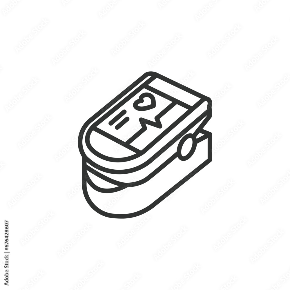 Pulse oximeter icon in line design. Oximeter, Health, Medical ...