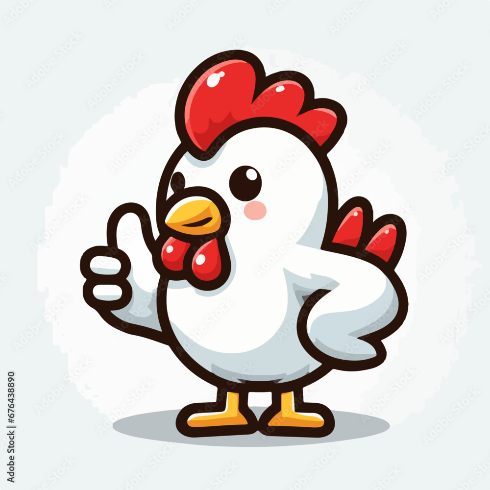 cartoon vector cute chicken giving thumbs up cartoon vector icon ...