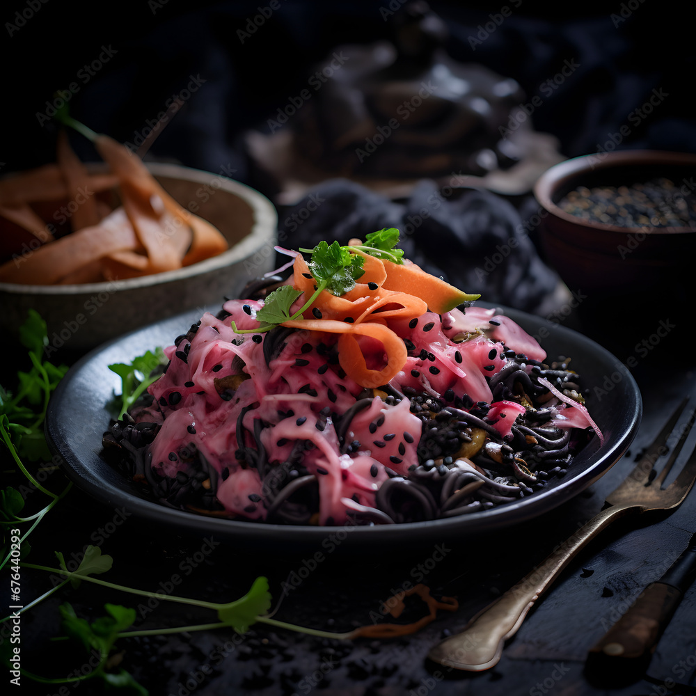 Black Rice Salad, Rice Noodles with Lentils & Pink Rice Pudding ...