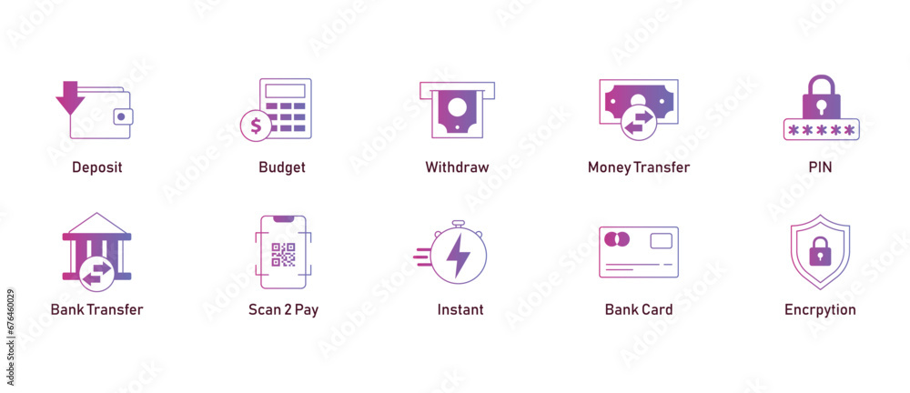 Banking and Payment Essentials. Essential icons for banking, payment ...